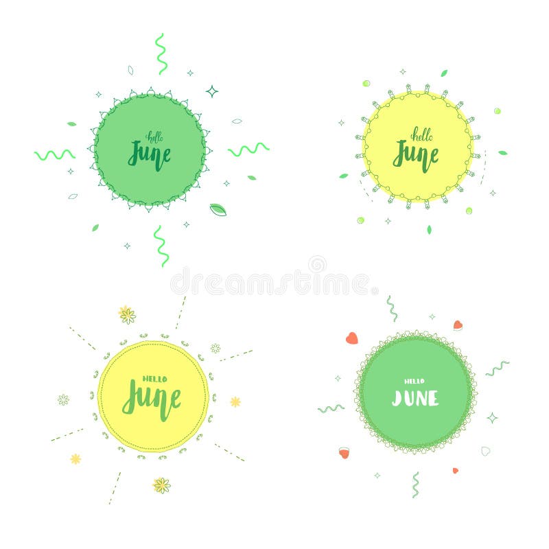 Hello June Banner. Vector Illustration. Stock Vector - Illustration of ...