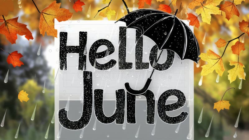 Hello June Greeting Card stock illustration. Illustration of quote ...