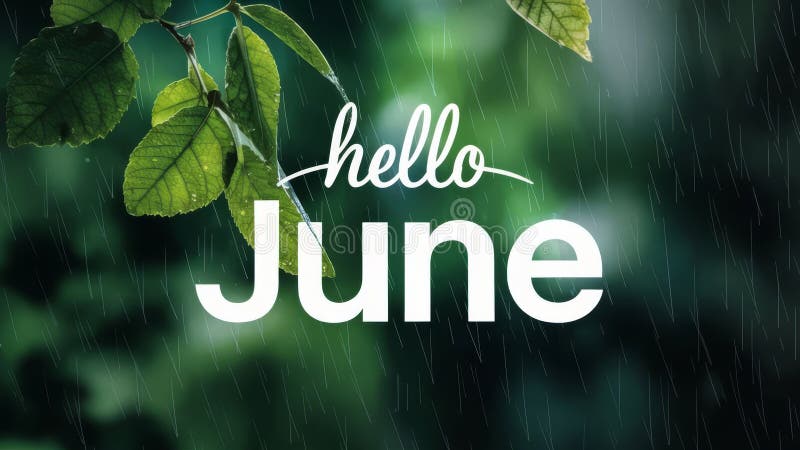 Hello June Greeting Card stock illustration. Illustration of sign ...