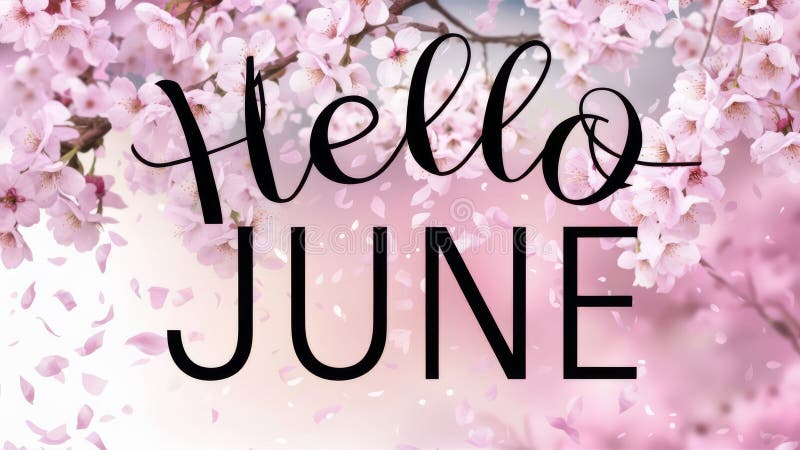 Hello June Greeting Card stock illustration. Illustration of text ...