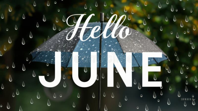 Hello June Greeting Card stock illustration. Illustration of grunge ...