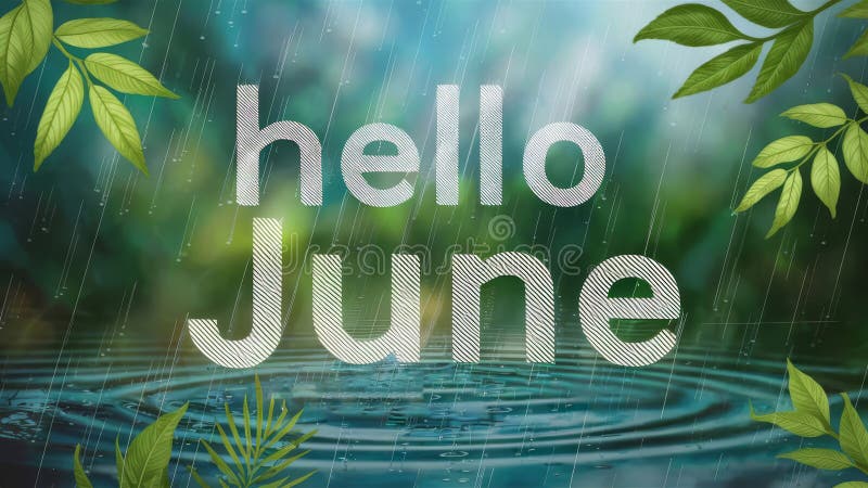 Hello June Greeting Card stock illustration. Illustration of poster ...