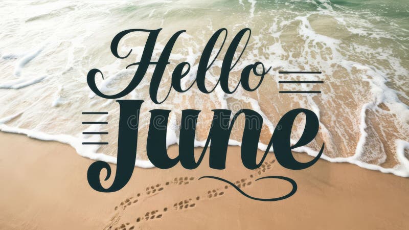 Hello June Greeting Card stock illustration. Illustration of welcome ...