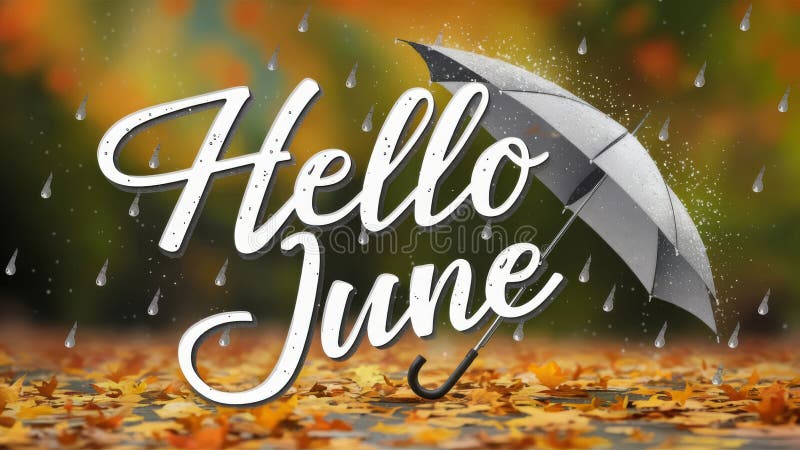 Hello June Greeting Card stock illustration. Illustration of design ...