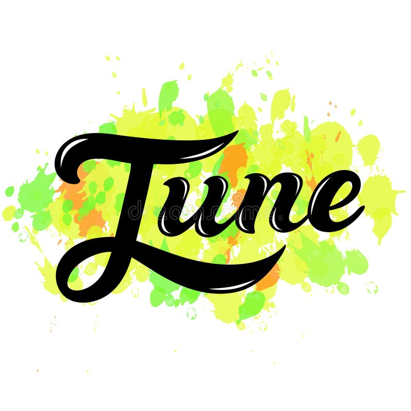 Hello June. Hand Drawn Lettering Stock Illustration - Illustration of ...