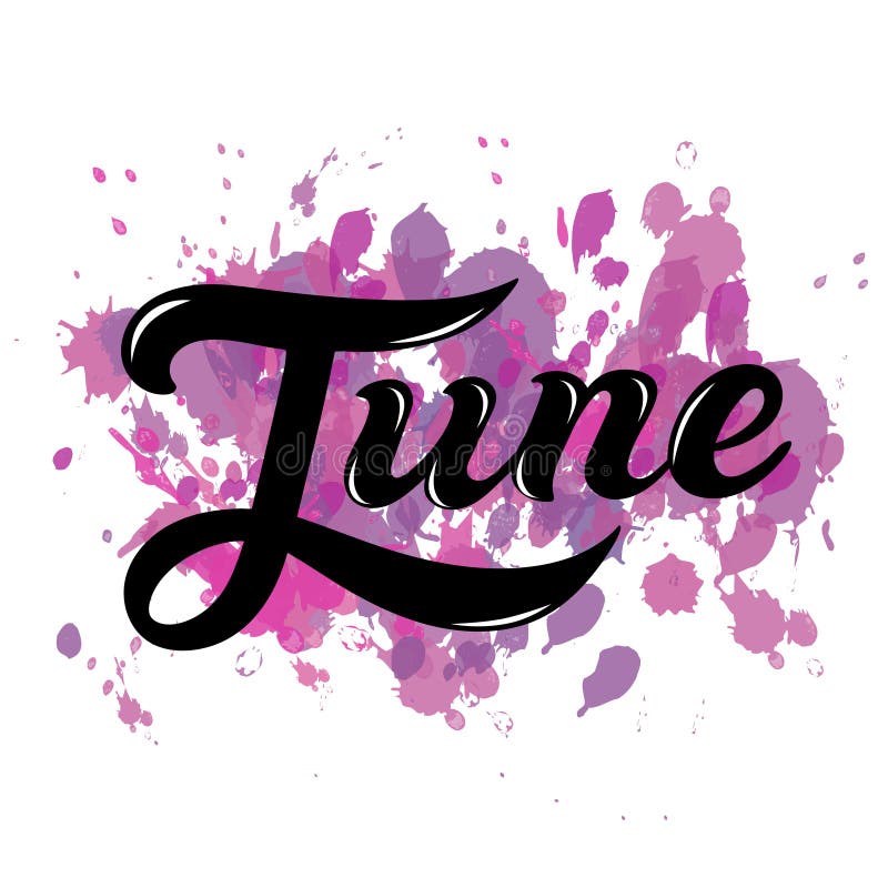 Hello June. Hand Drawn Lettering Stock Illustration - Illustration of ...