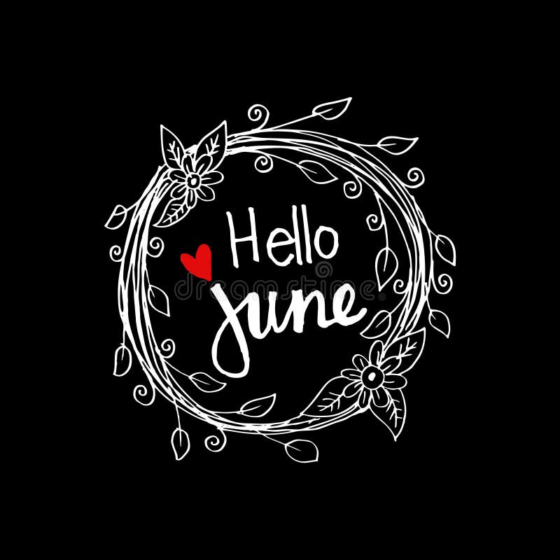 Hello june stock vector. Illustration of message, drawn - 89860786