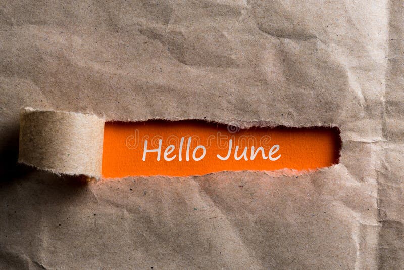 Hello June - Word Composed of Small Colored Letters at Blue Background ...