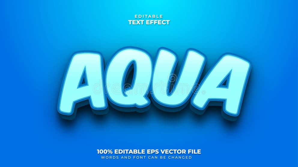 Aqua Text Effect, Editable Text Effect Stock Vector - Illustration of ...