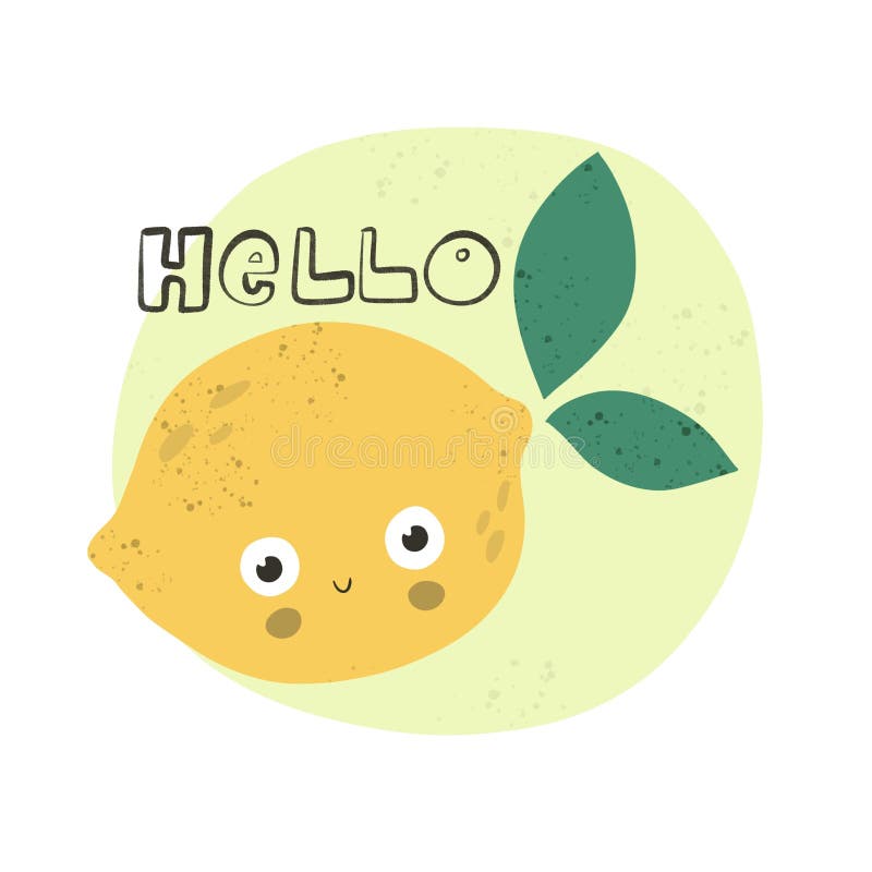 Cartoon Lemon, Hand Drawing Lettering. Summer Colorful Illustration ...