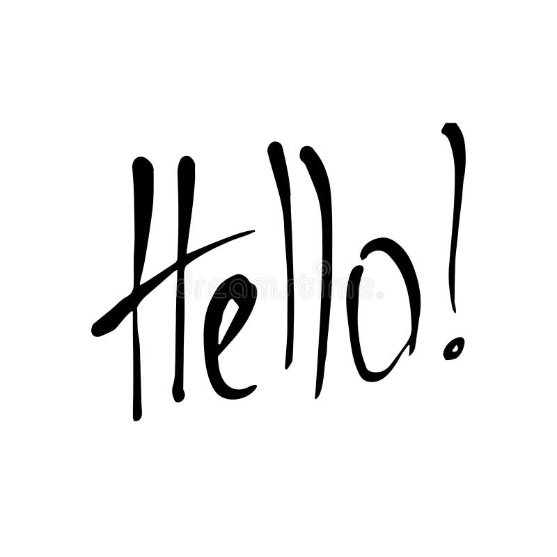 Hello Lettering, Hand-made Calligraphy. Vector Illustration Stock ...