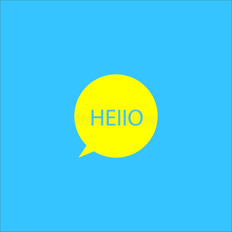 Hello Lettering. Headline in Yellow Speech Bubble. Vector Illustration ...