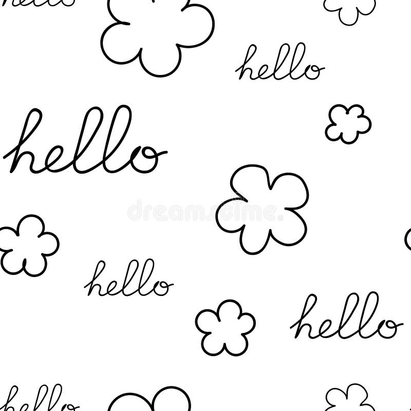 Continuous Black Line Drawing Word Hello. Minimalist Hello Concept ...