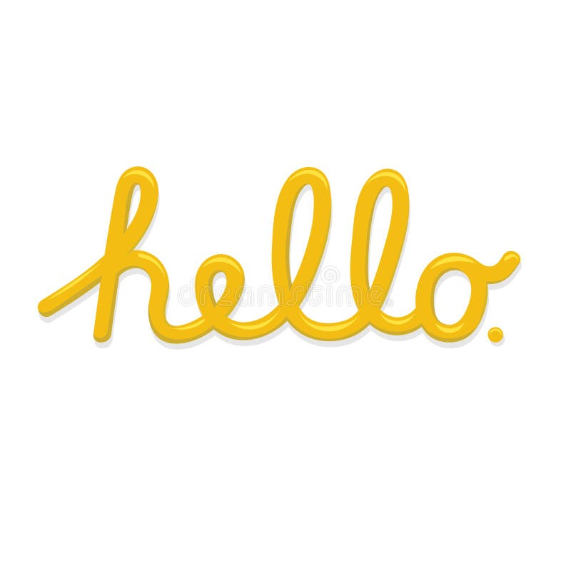 Hello - Lettering Shine and Shadow Effect Stock Vector - Illustration ...