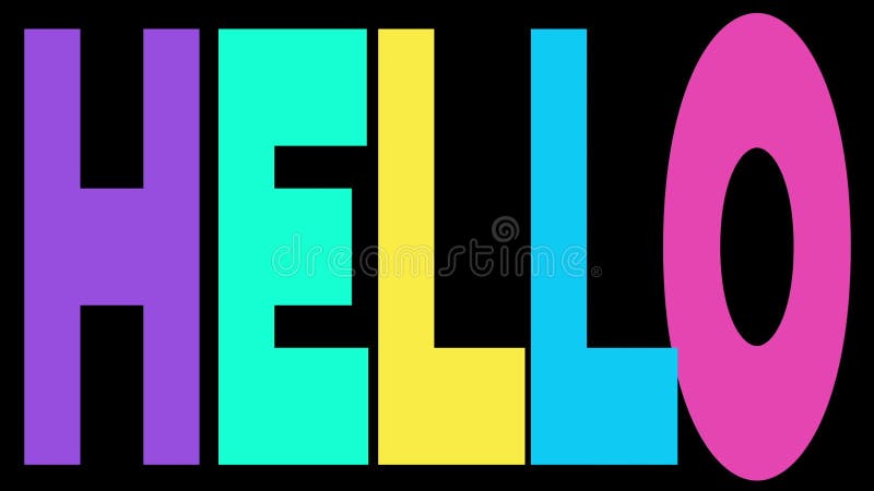 Hello Loop Animation on White Background. Modern Bright Animation of ...