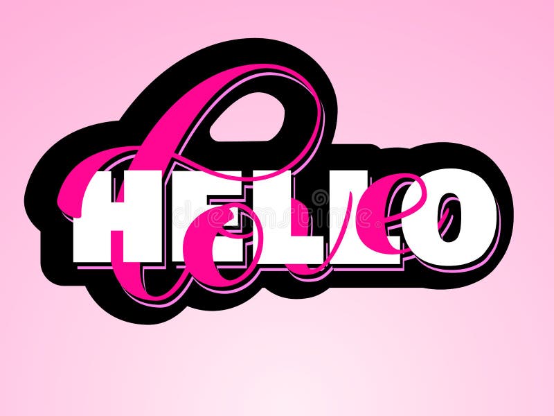 Hello Love Brush Lettering. Vector Illustration Stock Vector ...