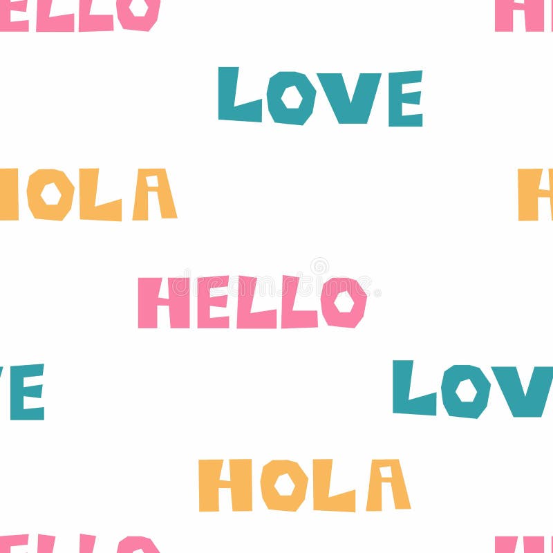 Hello Love Simple Minimalistic Seamless Pattern Graphic Design for ...