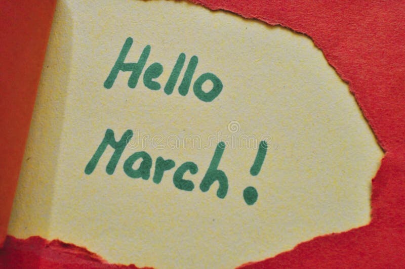 Hello march background stock image. Image of hello, pink - 334695829