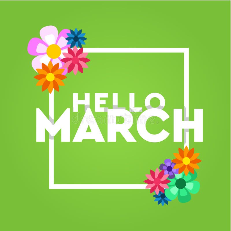 Hello March Banner Vector Design for Celebrate Moment Stock Vector ...