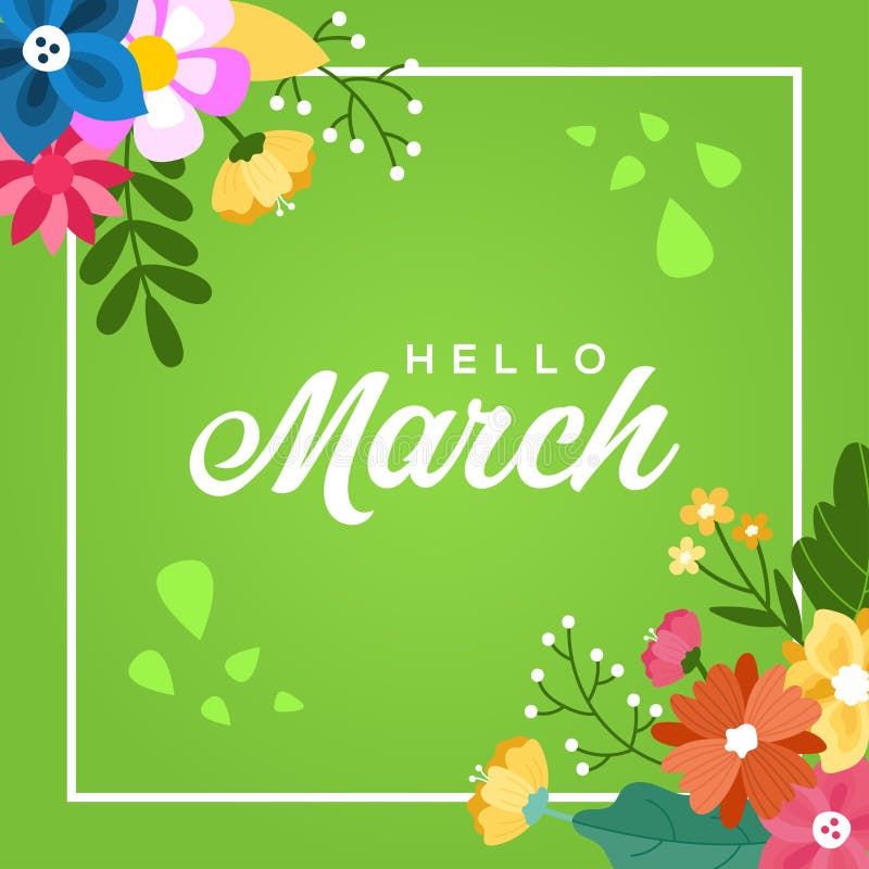 Hello March Banner Vector Design for Celebrate Moment Stock Vector ...