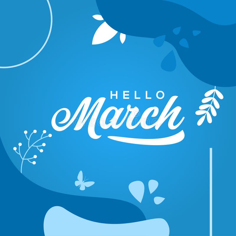 Hello March Banner Vector Design for Celebrate Moment Stock Vector ...