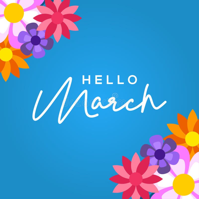 Hello March Banner Vector Design for Celebrate Moment Stock Vector ...