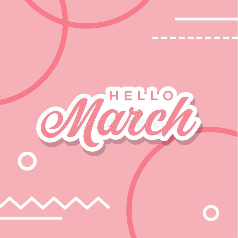 Hello March Banner Vector Design for Celebrate Moment Stock Vector ...