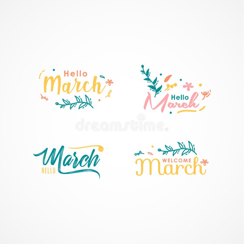 Hello March Banner Vector Design for Celebrate Moment Stock Vector ...