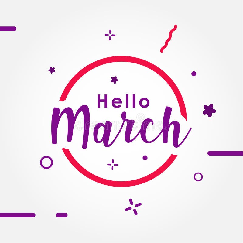Hello March Banner Vector Design for Celebrate Moment Stock Vector ...