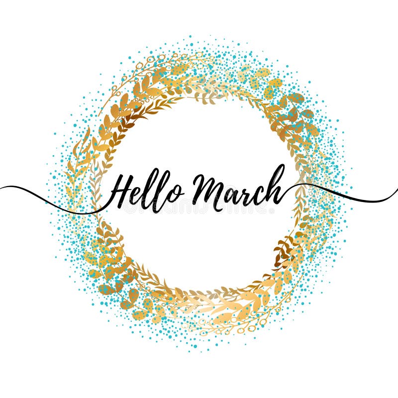 Hello March Spring 2022, Modern and Minimalistic Background with Text ...