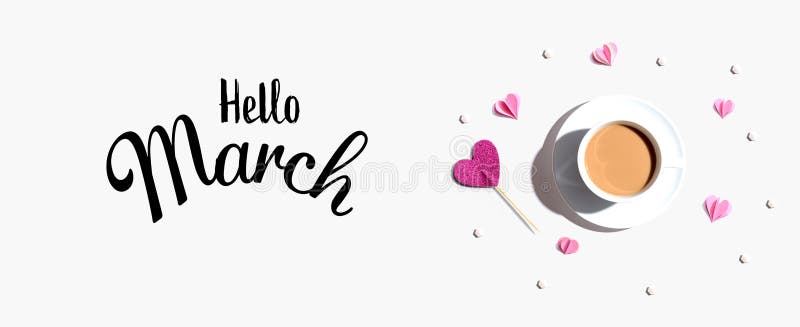 Hello March With Nice Seaview Stock Image - Image of hello, month ...