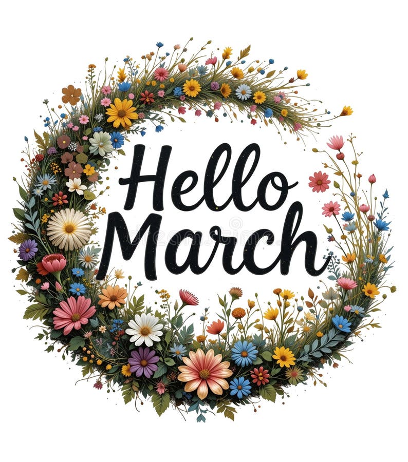 Hello March, Spring is Coming Stock Illustration - Illustration of ...