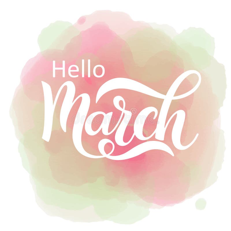 Hello March Spring Lettering Stock Vector - Illustration of month ...