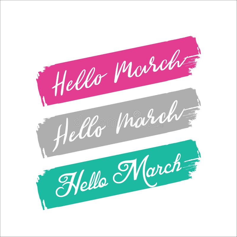 Hello March Banner design stock vector. Illustration of black - 211255754