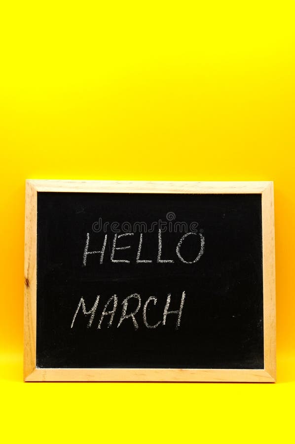 Hello march stock photo. Image of write, summer, board - 360417876