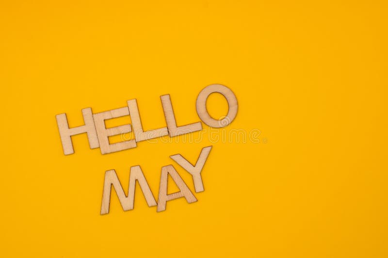 Hello May Background - Illustration Stock Photo - Image of orange, line ...