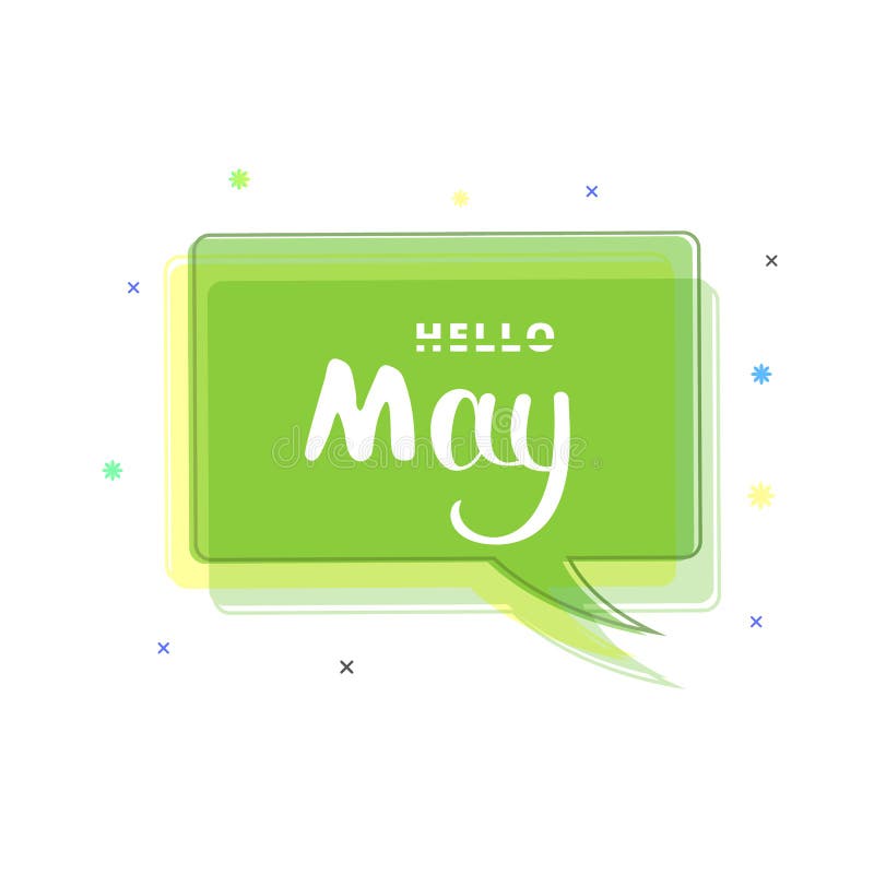 Hello May Card. Vector Illustration. Stock Vector - Illustration of ...