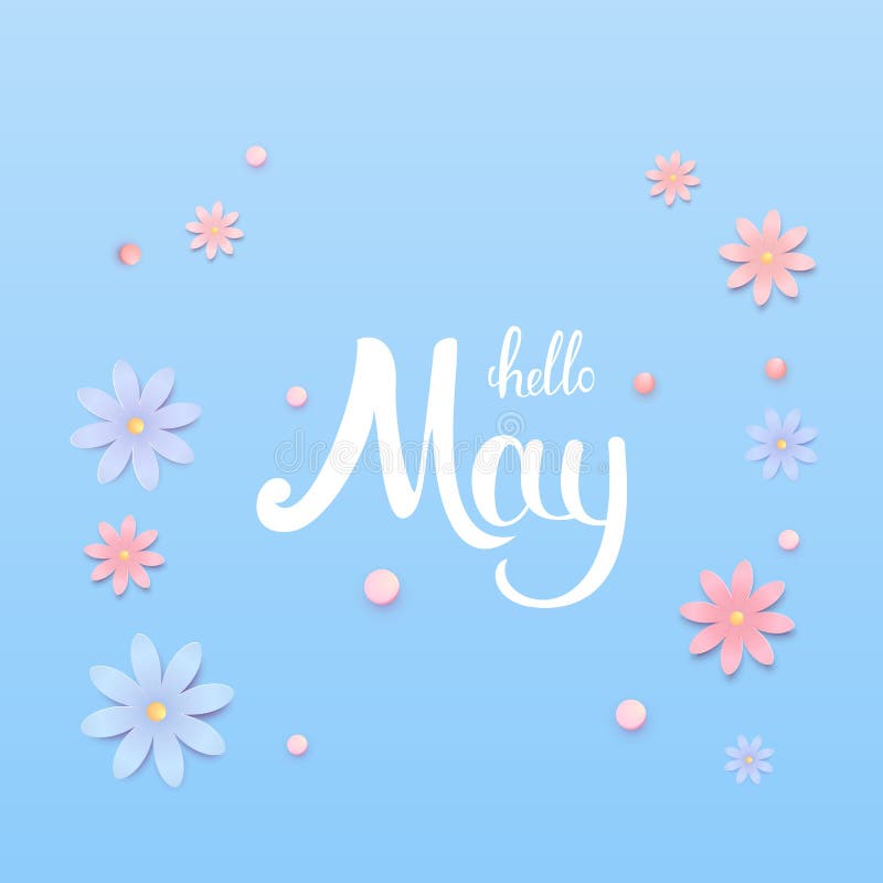 Hello May Card. Vector Illustration. Stock Vector - Illustration of ...