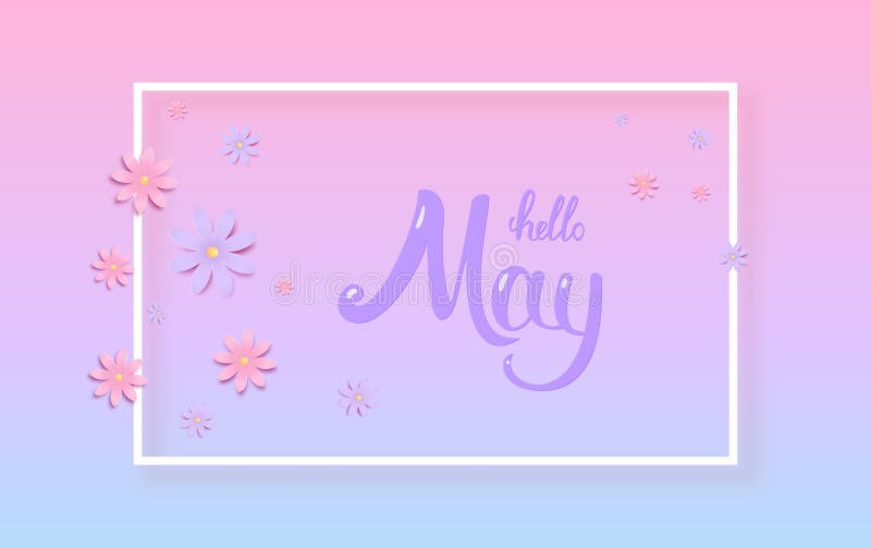 Hello May Card. Vector Illustration. Stock Vector - Illustration of ...