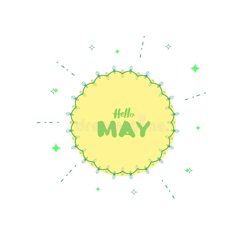 Hello May Card. Vector Illustration. Stock Vector - Illustration of ...
