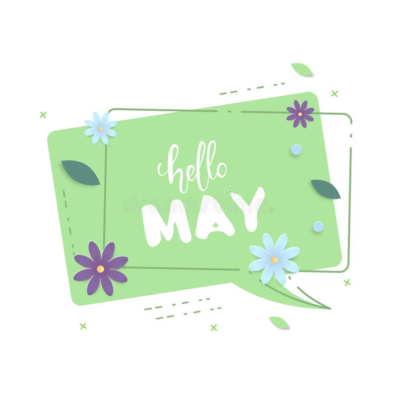 Hello May Card. Vector Illustration. Stock Vector - Illustration of ...