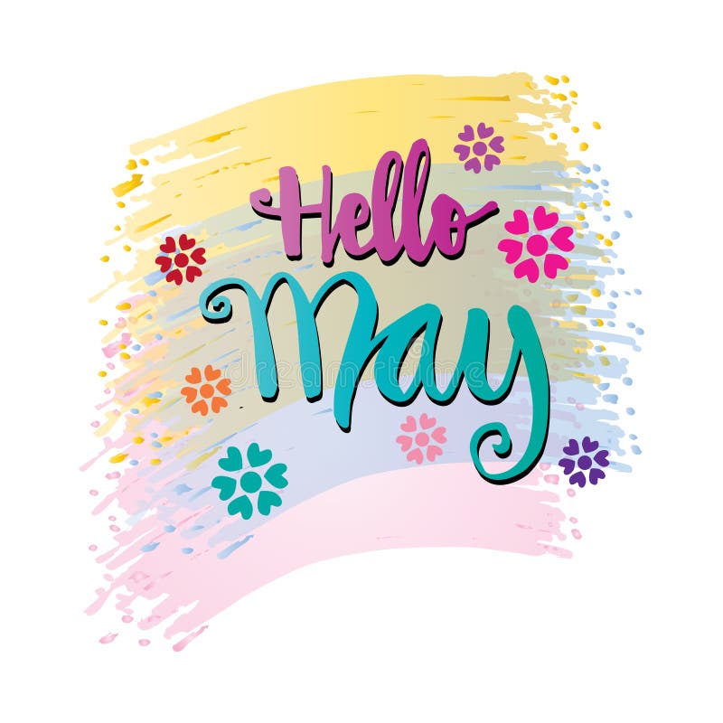 Hello May. Hand Drawn Design, Calligraphy Stock Vector - Illustration ...