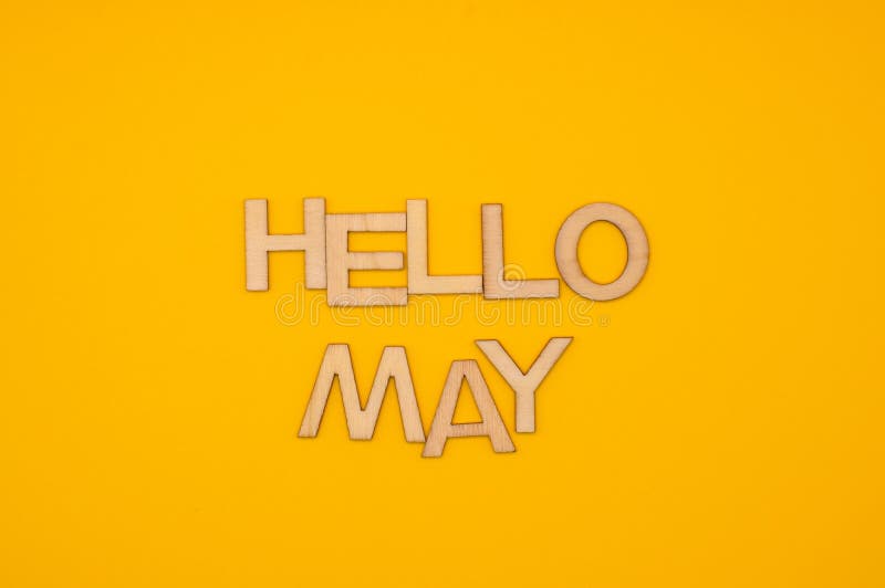 Hello may illustration stock photo. Image of text, background - 358822676
