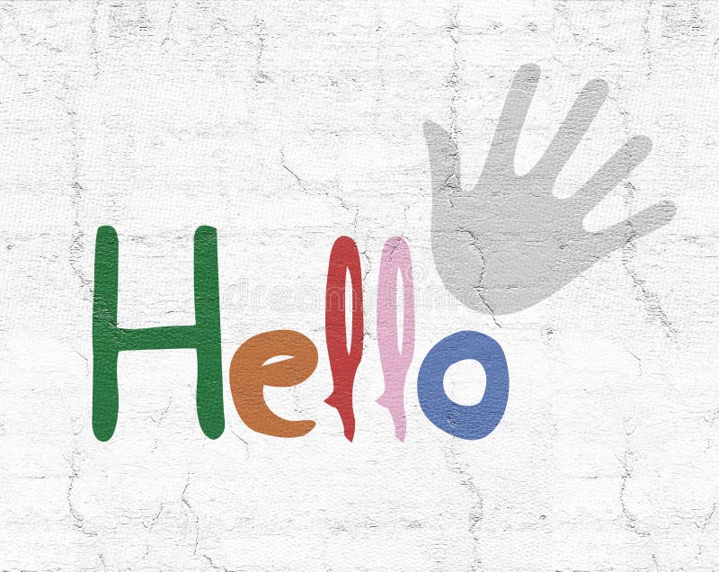 Hello message stock illustration. Illustration of hand - 111253171