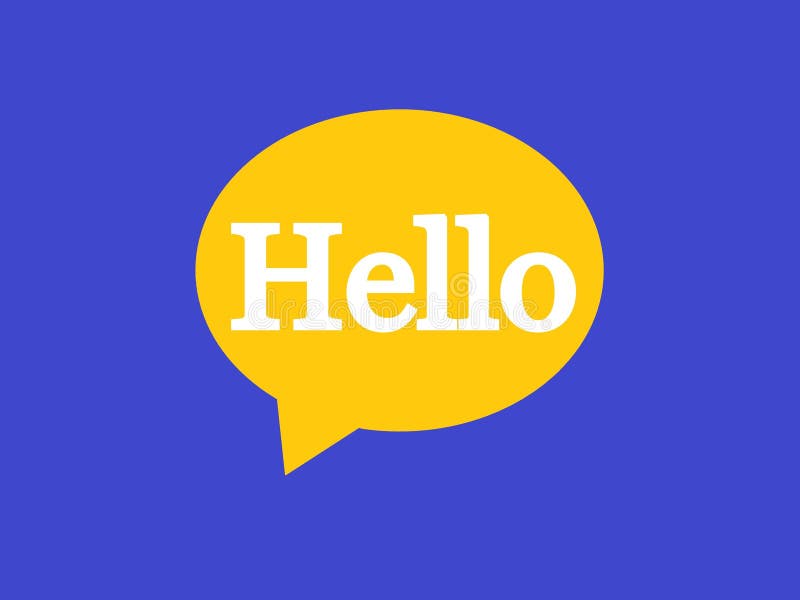 Hello Message in a Speech Bubble. Hello Illustration Stock Illustration ...
