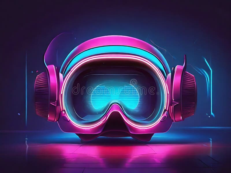 Modern-world Oculus Design with Neon Effect. Stock Image - Image of ...