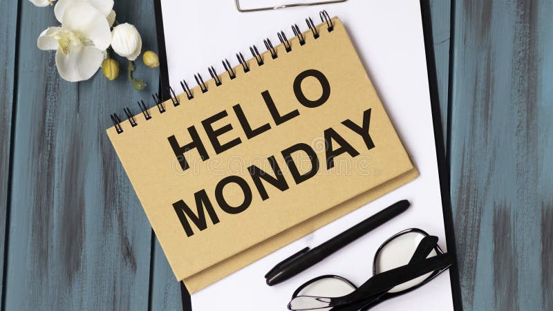 Hello Monday Blank Album Paper with Hello Stock Photo - Image of monday ...