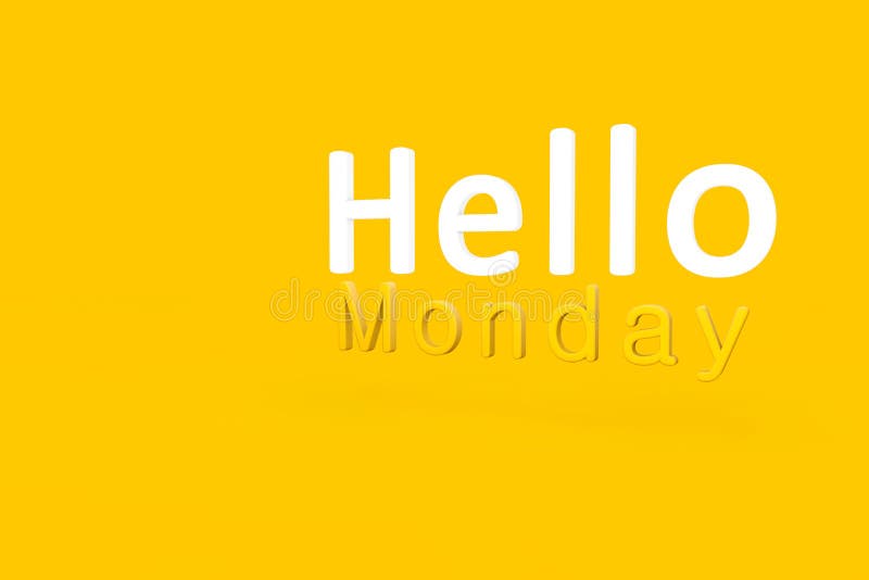 Hello Monday with Yellow Background. Stock Illustration - Illustration ...