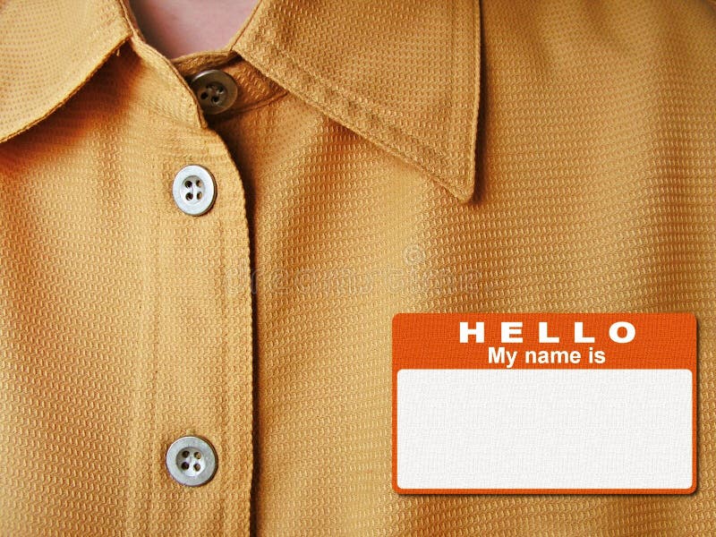 Hello my name is stock photo. Image of material, orange - 796564