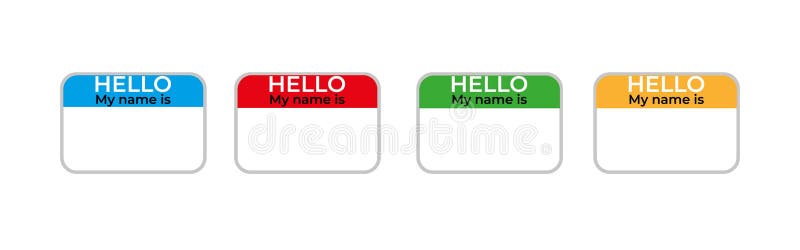 Hello my name cards set stock illustration. Illustration of label ...
